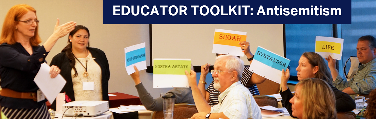 Photo of educators from ADL; graphic from Canva.